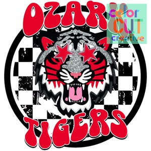 Ozark Tigers Preppy Mascot Png Digital Download Red Black White Silver ...