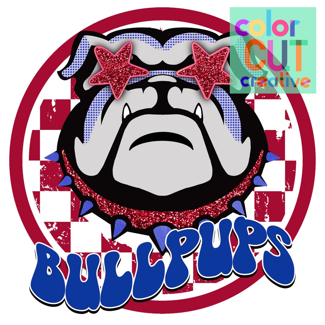 Bullpups Preppy Mascot Png | Digital Download | Red Blue Grey - Etsy