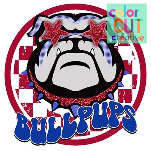 Bullpups Preppy Mascot Png | Digital Download | Red Blue Grey - Etsy