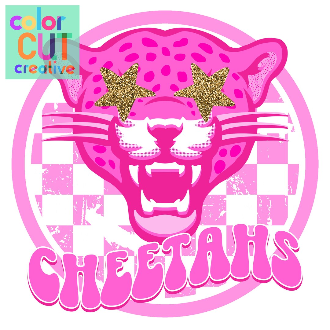 Cheetahs Preppy Mascot Png | Digital Download | Hot Pink Gold - Etsy