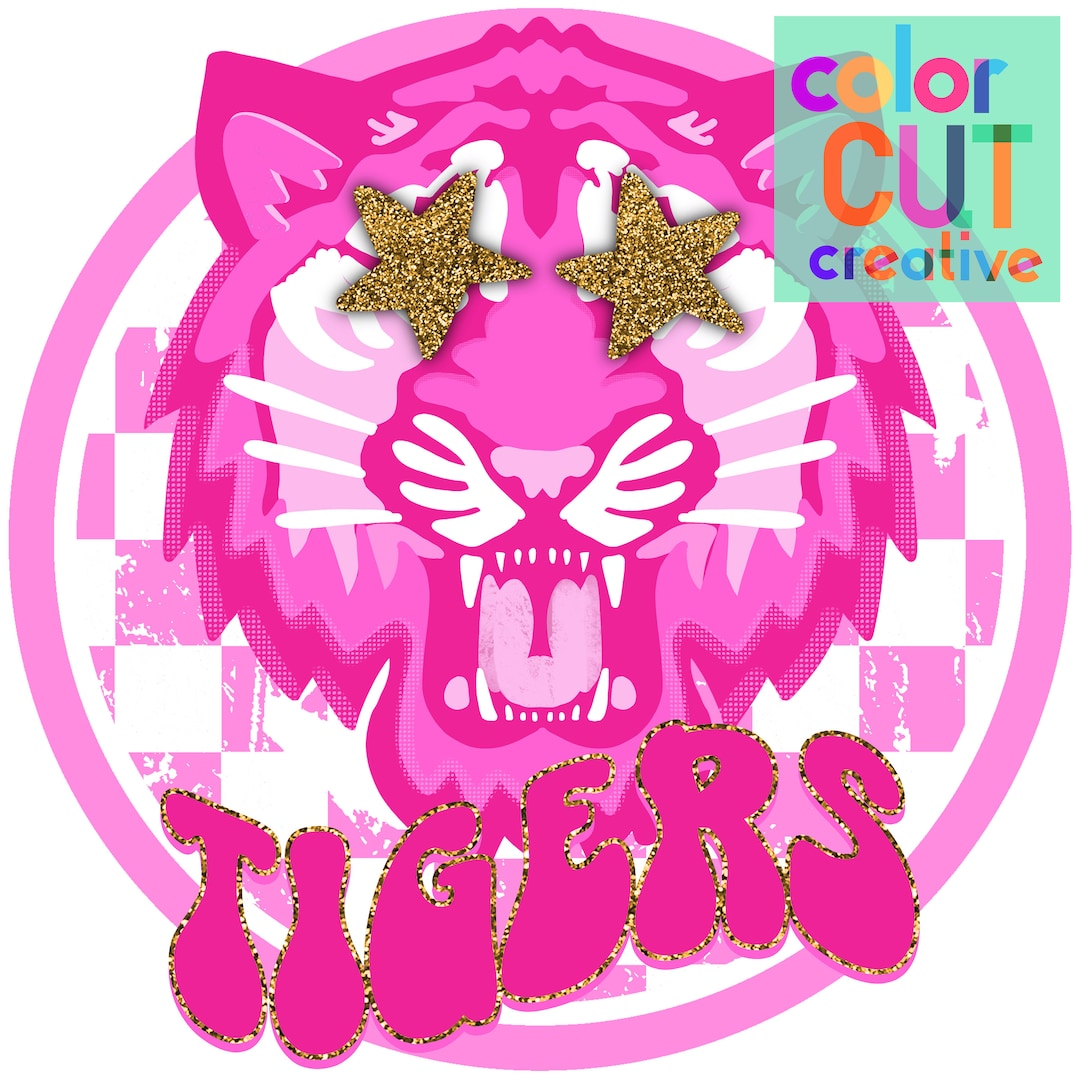 Tigers Preppy Mascot Png | Digital Download | Hot Pink Fuchsia White ...