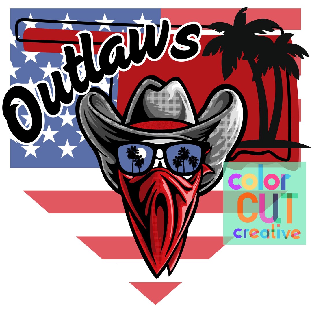 Outlaws Patriotic Baseball Png | Digital Download | Red Black White Red ...