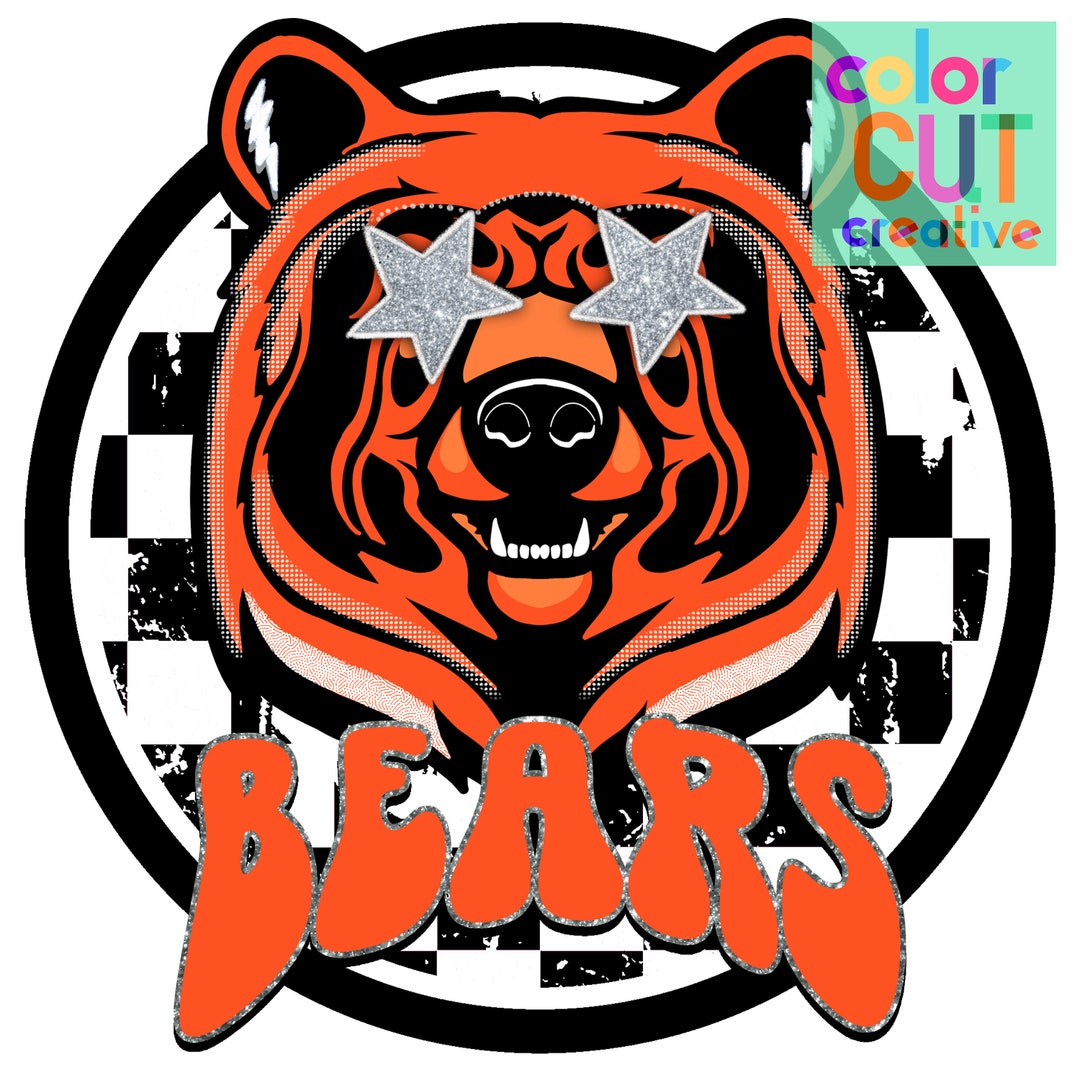 Bears Preppy Mascot Png | Digital Download | Orange Black White - Etsy