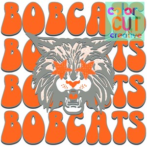 Bobcats Mascot Png | Digital Download | Orange Grey Charcoal - Etsy