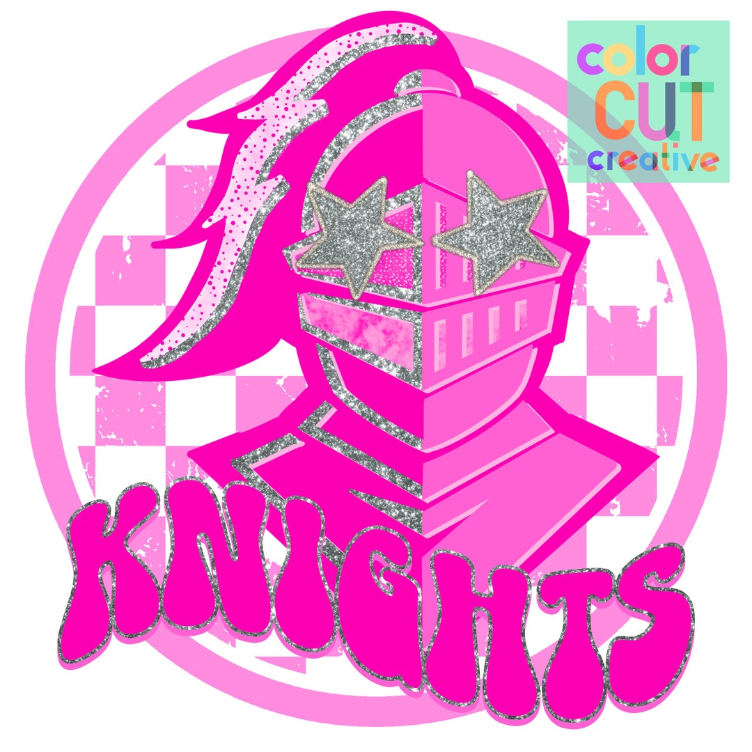 Knights Preppy Mascot Png | Digital Download | Hot Pink Silver - Etsy