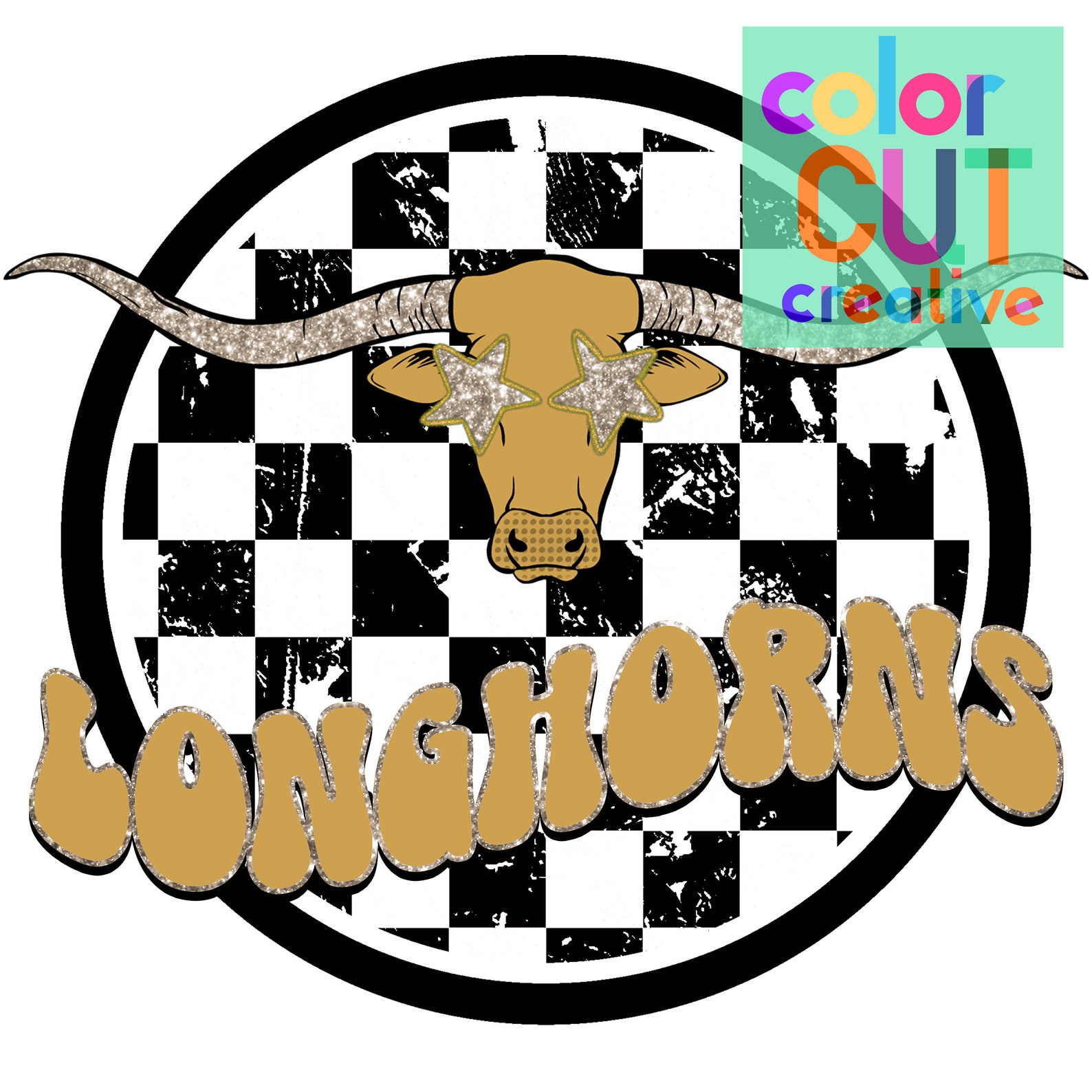 Longhorns Preppy Mascot Png Digital Download Vegas Gold - Etsy