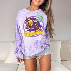 Broncos Preppy Mascot Png | Digital Download | Purple Yellow Glitter - Etsy