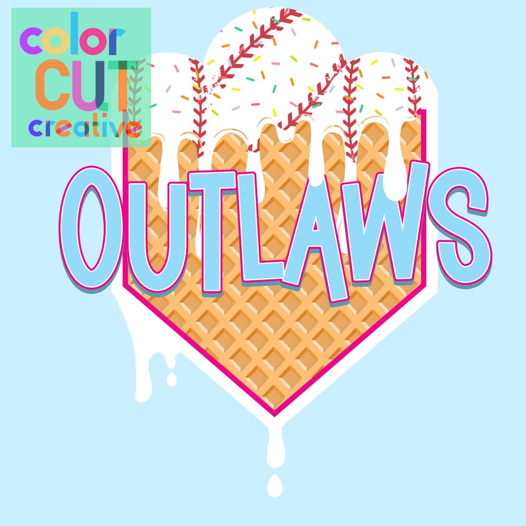 Outlaws Baseball Mascot Png | Digital Download | Hot Pink Aqua Ice ...