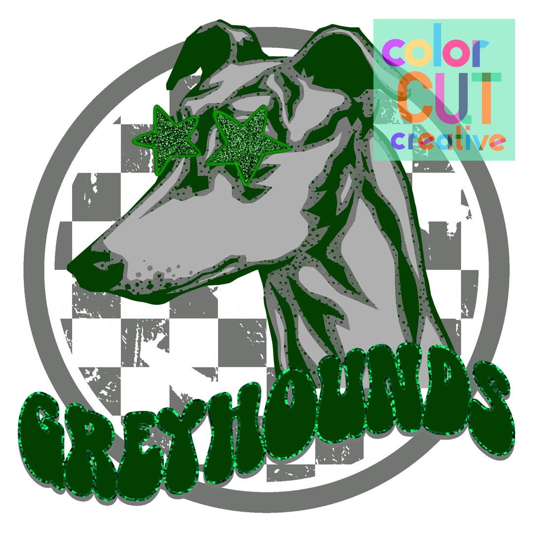 Greyhounds Preppy Mascot Png | Digital Download | Dark Green Grey ...