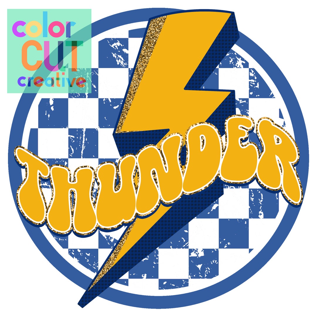 Thunder Preppy Mascot Png Digital Download Yellow Gold Blue Navy ...