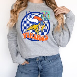 Vikings Preppy Mascot Png Digital Download Royal Blue Orange - Etsy