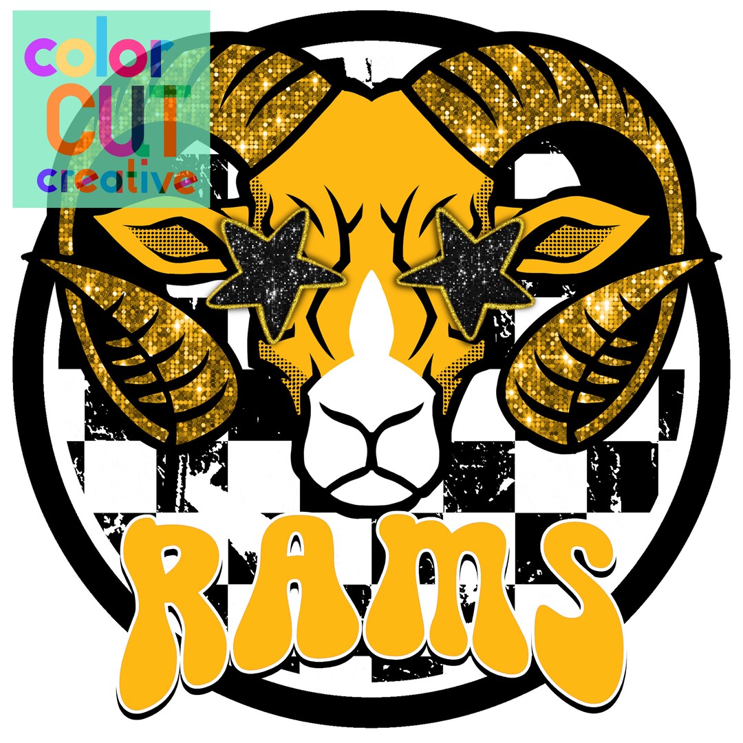 Rams Preppy Mascot Png | Digital Download | Yellow Gold Black - Etsy