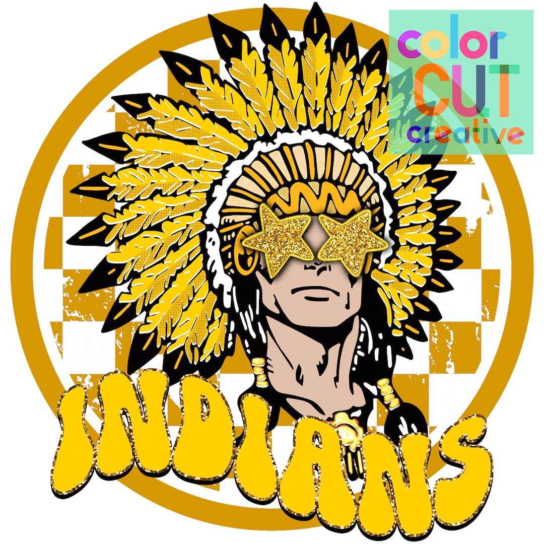 Indian Preppy Mascot Png | Digital Download | Yellow Gold Black - Etsy