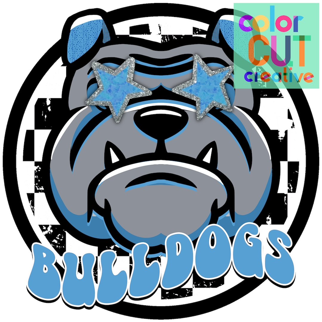 Bulldogs Preppy Mascot Png | Digital Download | Blue Black White - Etsy