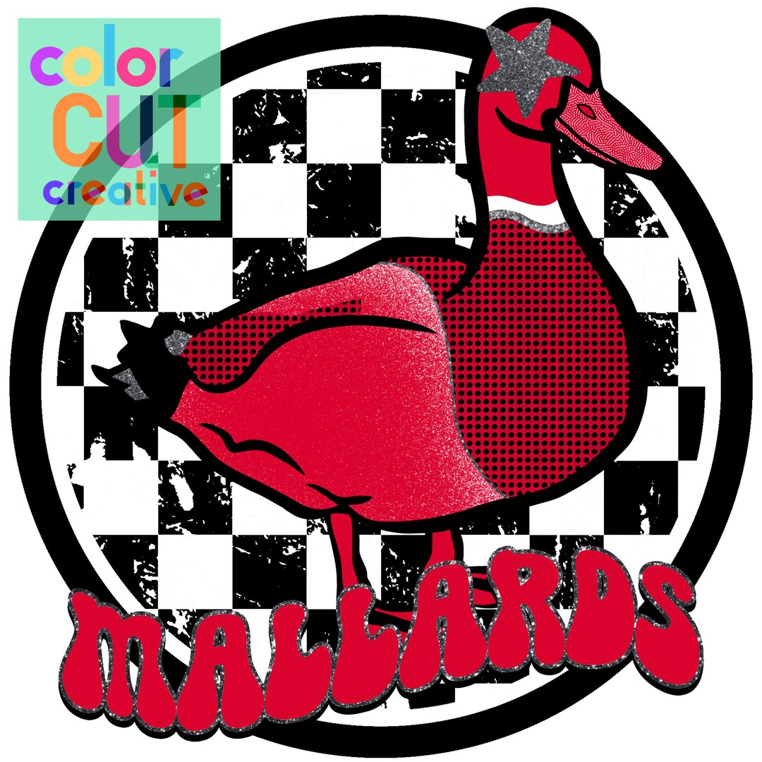 Mallards Preppy Mascot Png Digital Download Red Black - Etsy