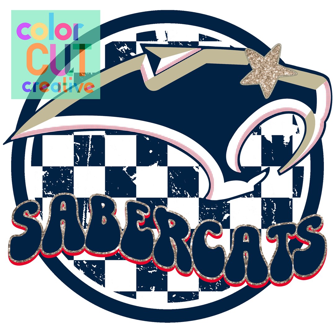 Sabercats Preppy Mascot Png | Digital Download | Navy Gold White Red - Etsy