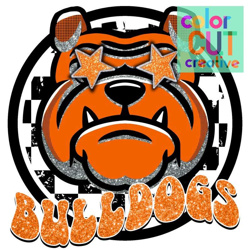 Bulldogs Preppy Mascot Png Digital Download Orange Black - Etsy