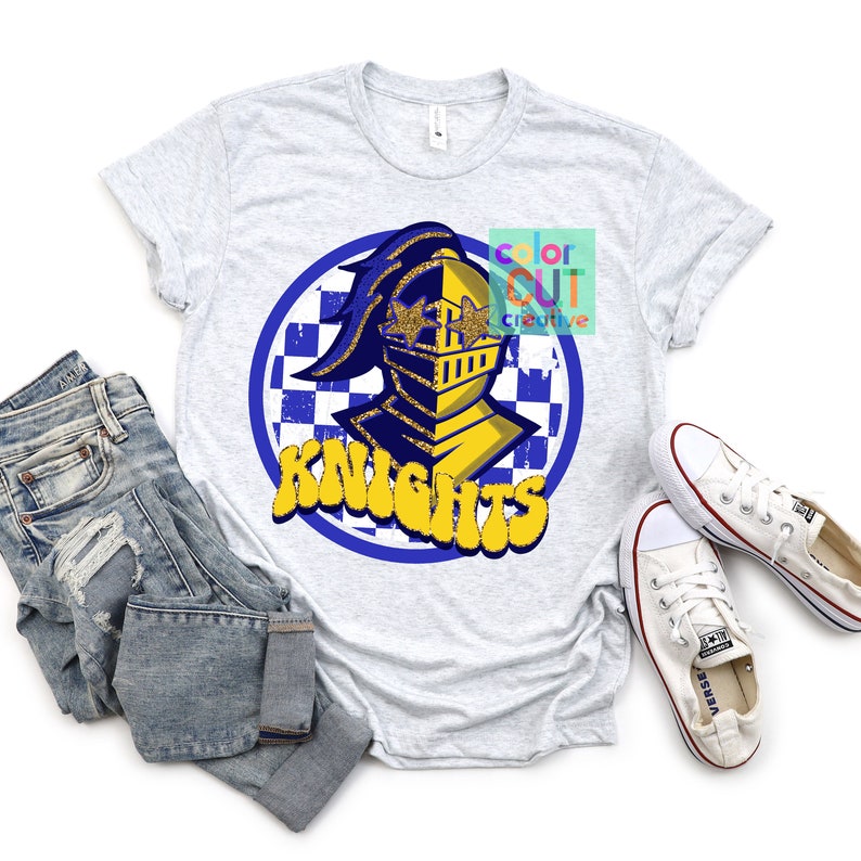 Knights Preppy Mascot Png | Digital Download | Navy Blue Yellow Gold - Etsy