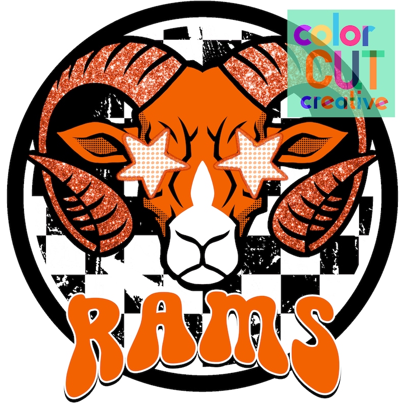 Rams Preppy Mascot Png | Digital Download | Orange Black White - Etsy