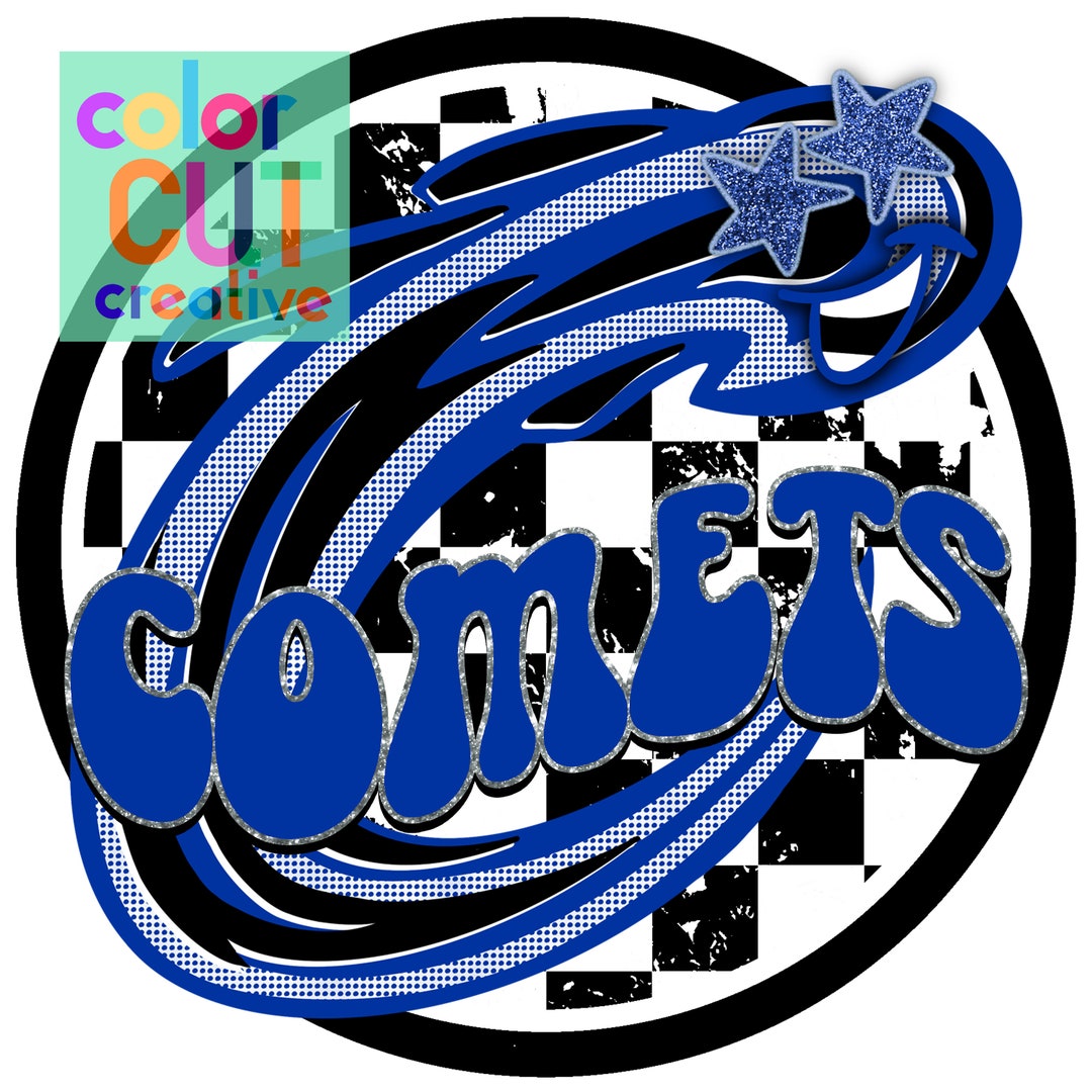 Comets Preppy Mascot Png | Digital Download | Royal Blue Black Silver ...