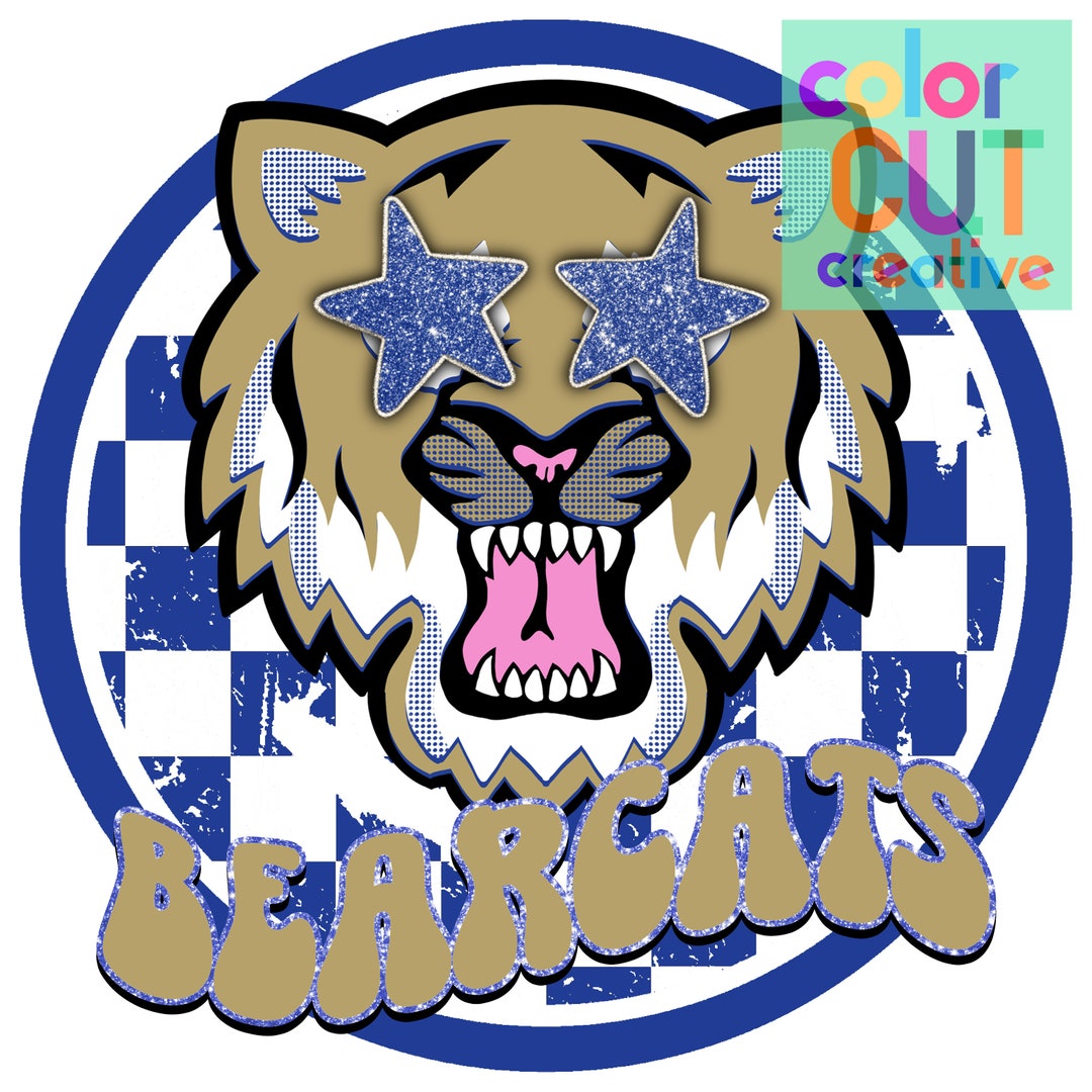 Bearcats Preppy Mascot Png | Digital Download | Royal Blue Vegas Gold ...
