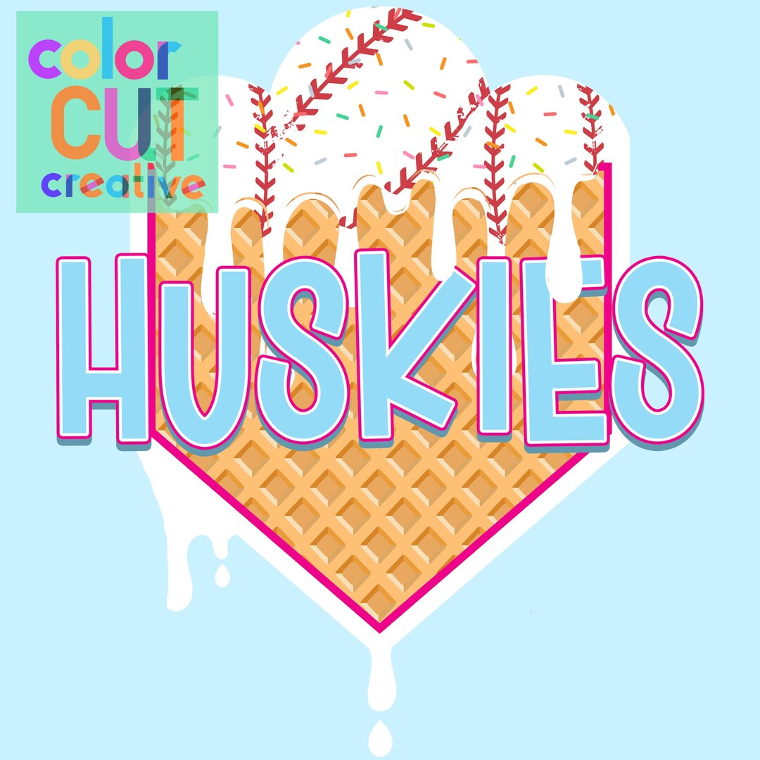 Huskies Baseball Waffle Cone Mascot Png | Digital Download | Hot Pink ...