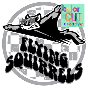 Flying Squirrels Preppy Mascot Png | Digital Download | Black White ...