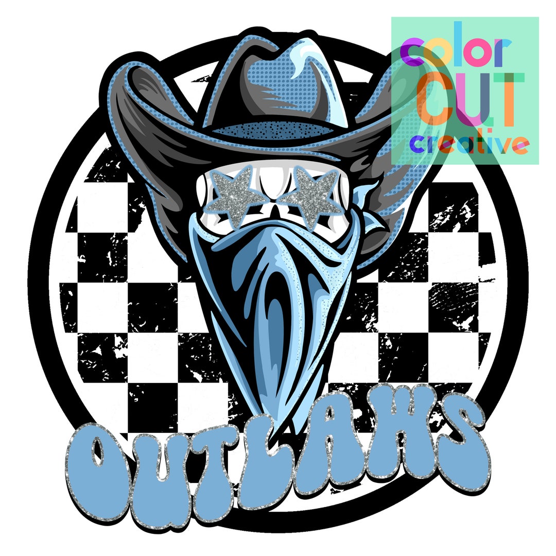 Outlaws Preppy Mascot Png | Digital Download | Light Blue Black - Etsy
