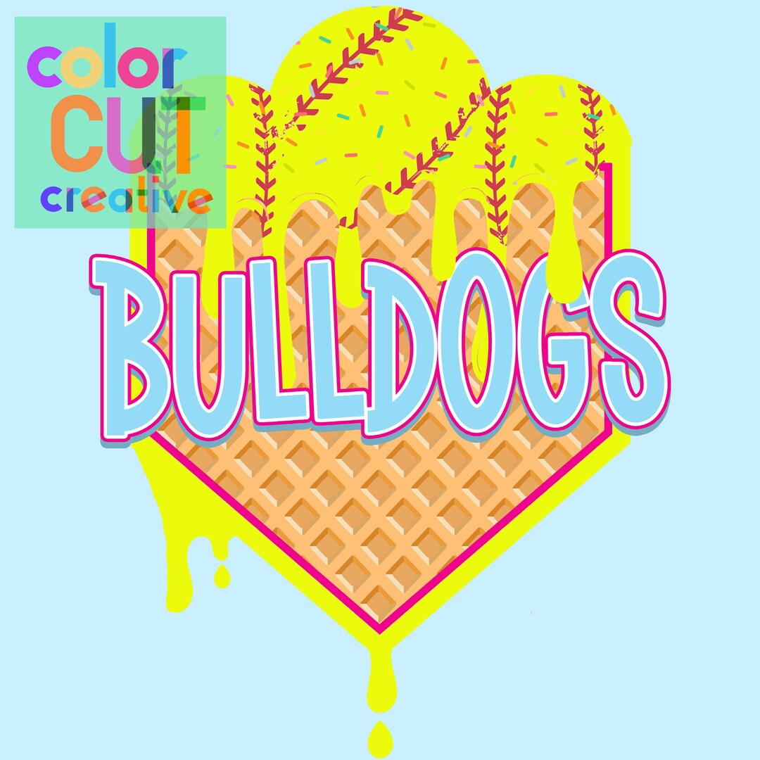 Bulldogs Softball Waffle Cone Mascot Png | Digital Download | Hot Pink ...