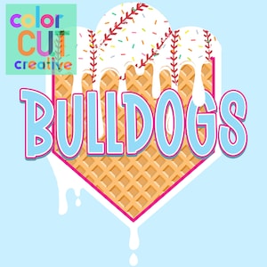 Bulldogs Baseball Waffle Cone Mascot Png | Digital Download | Hot Pink ...