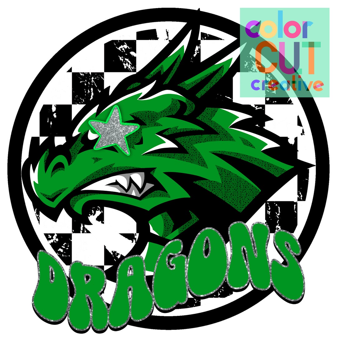 Dragons Preppy Mascot Png | Digital Download | Green Black White - Etsy