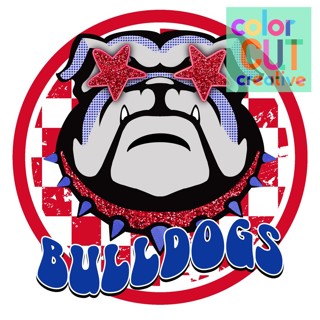 Bulldogs Preppy Mascot Png | Digital Download | Red White Blue Grey - Etsy