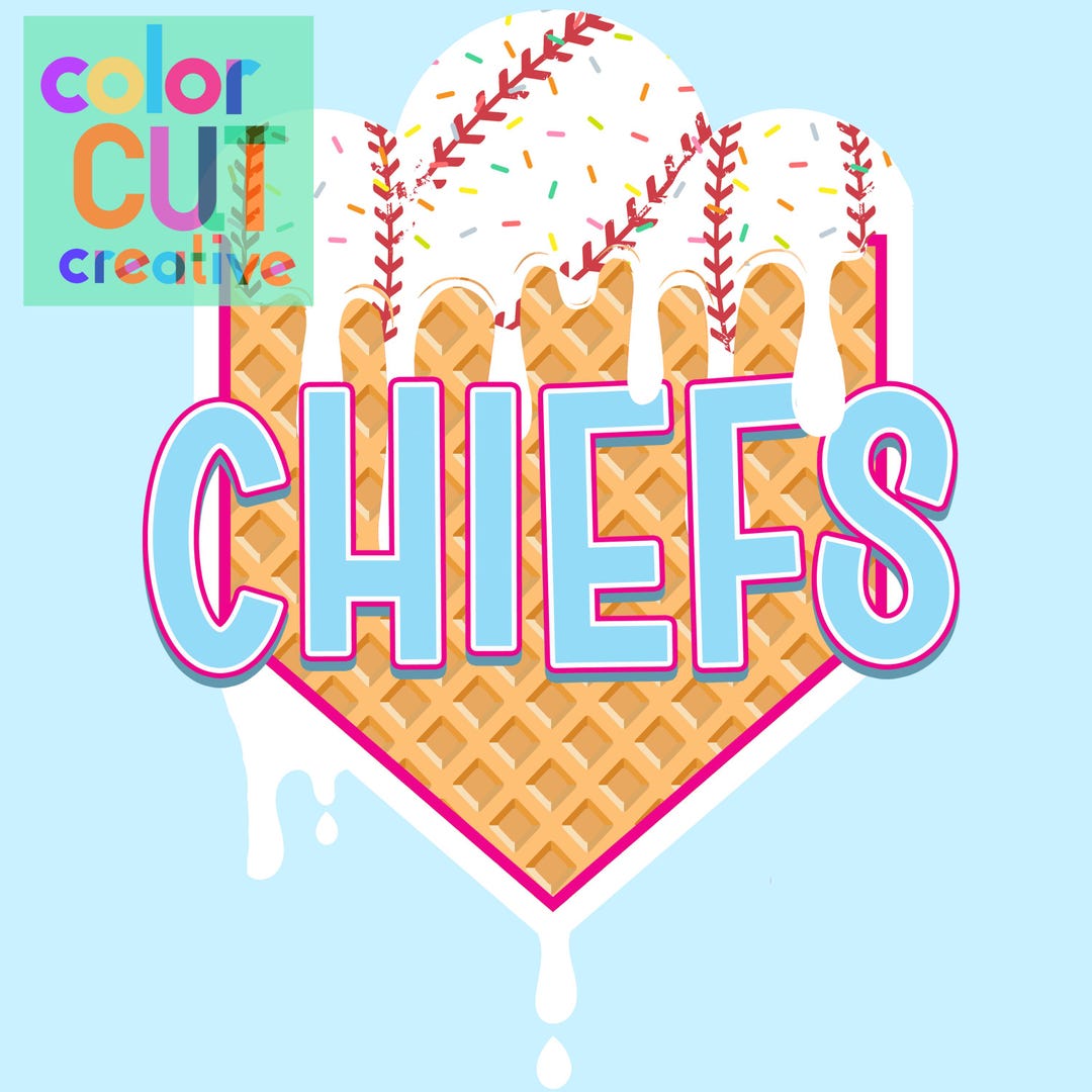 Chiefs Baseball Waffle Cone Mascot Png | Digital Download | Hot Pink ...
