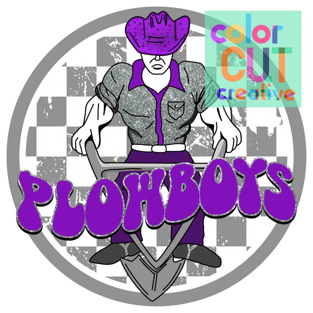 Plowboys Preppy Mascot Png Digital Download Purple Grey Silver - Etsy