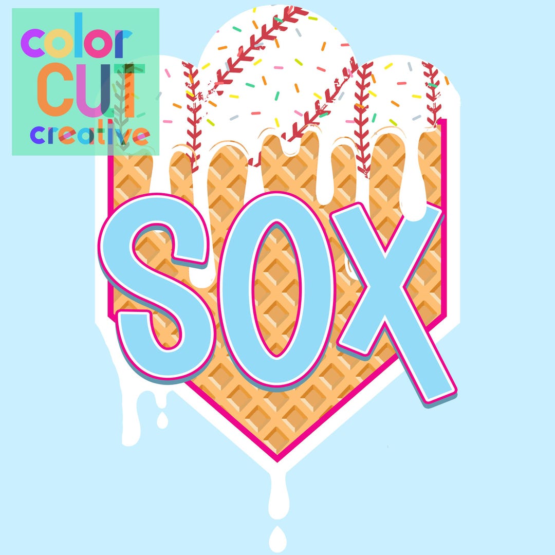 Sox Baseball Waffle Cone Mascot Png | Digital Download | Hot Pink Aqua ...
