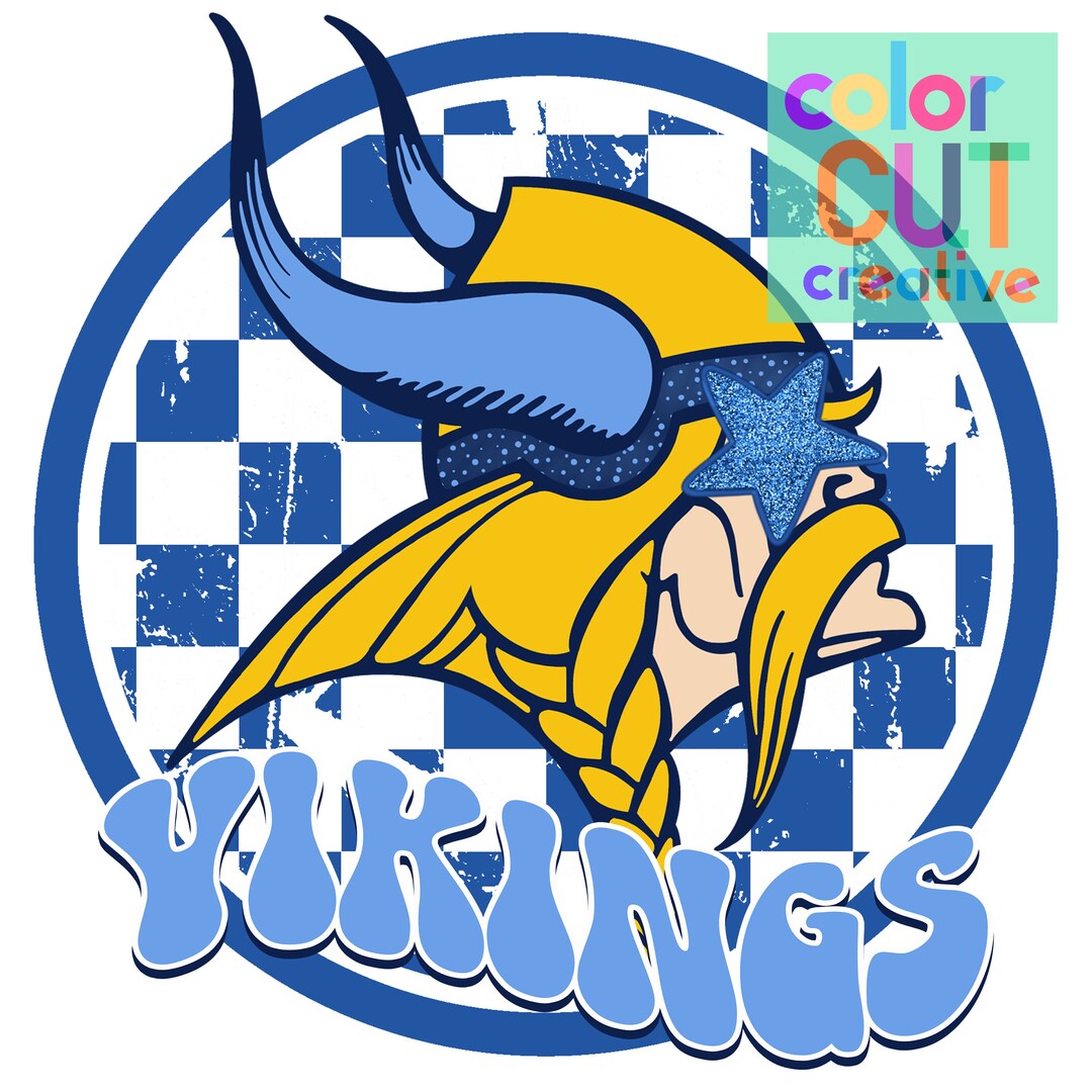 Vikings Preppy Mascot Png | Digital Download | Light Blue Navy White - Etsy