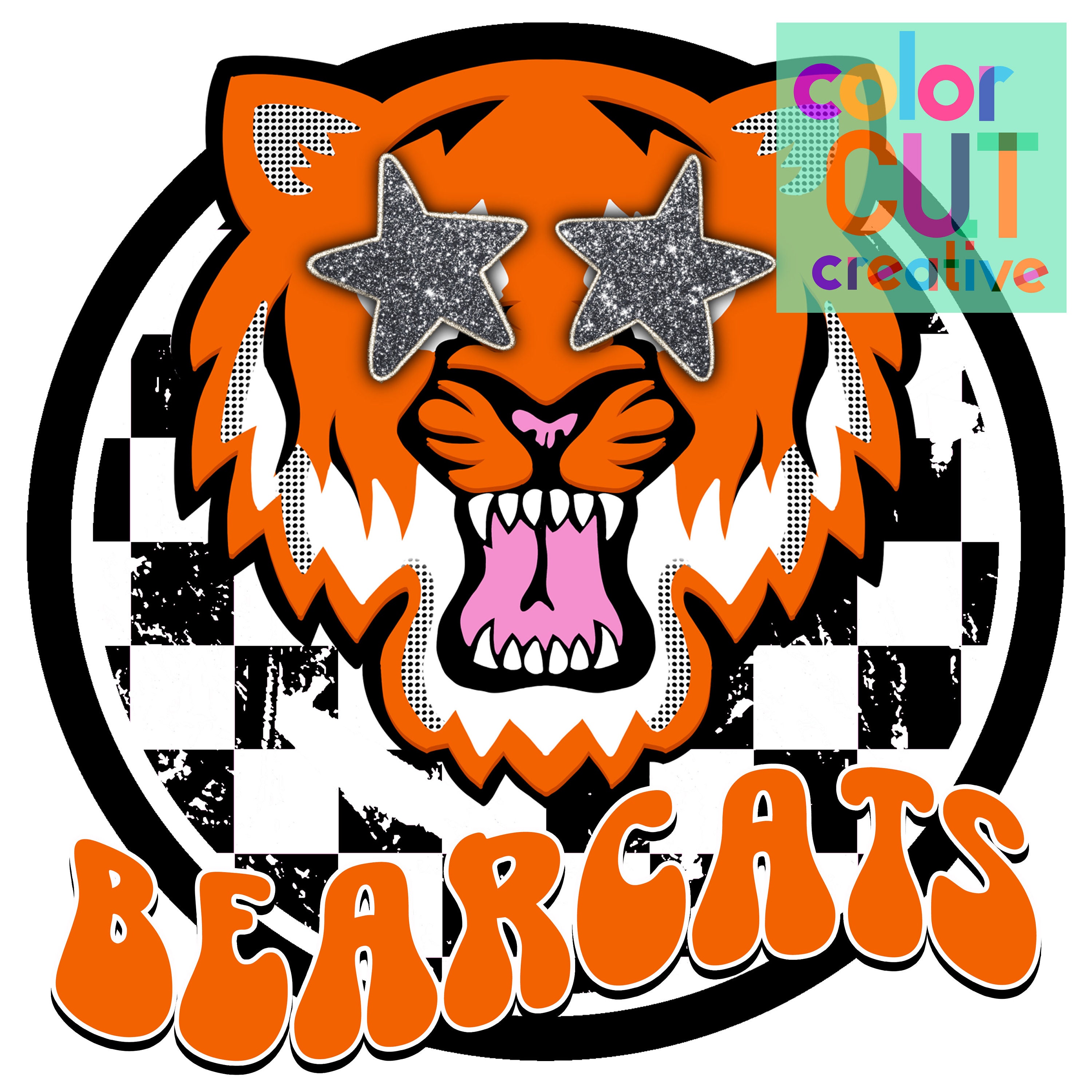 Bearcats Preppy Mascot Png | Digital Download | Orange Black Silver - Etsy