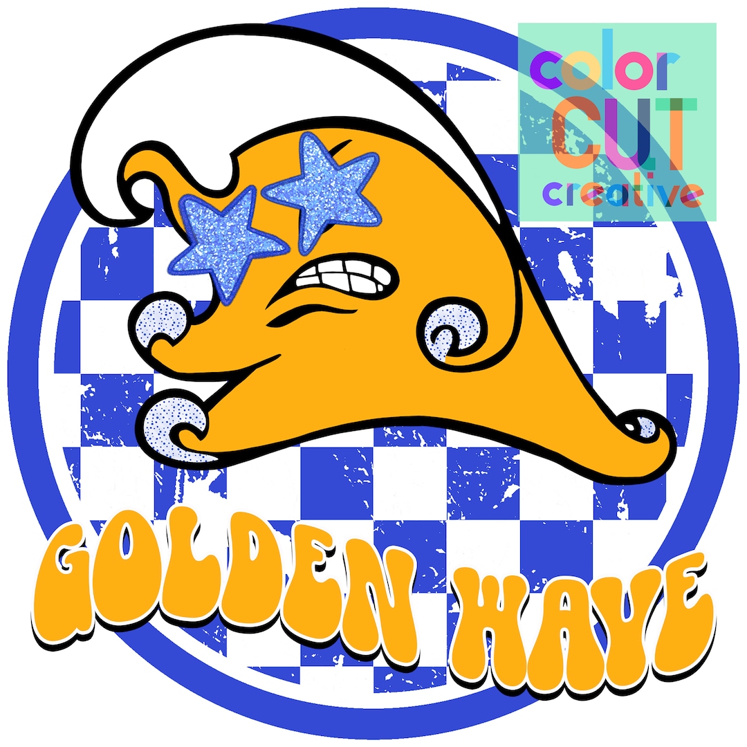Golden Wave Preppy Mascot Png | Digital Download | Royal Blue Yellow ...