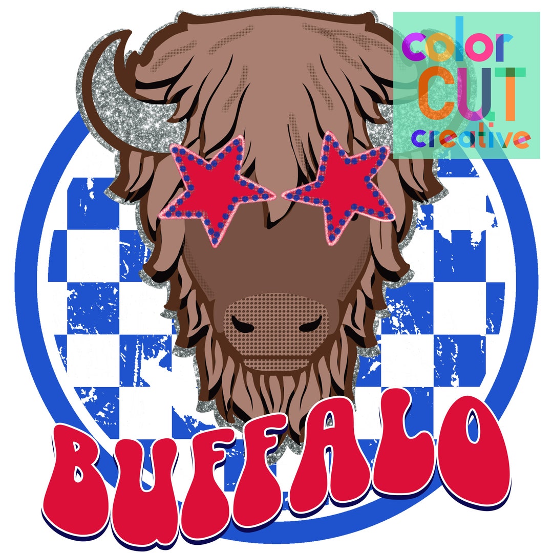 Buffalo Preppy Mascot Png Digital Design Blue Red - Etsy