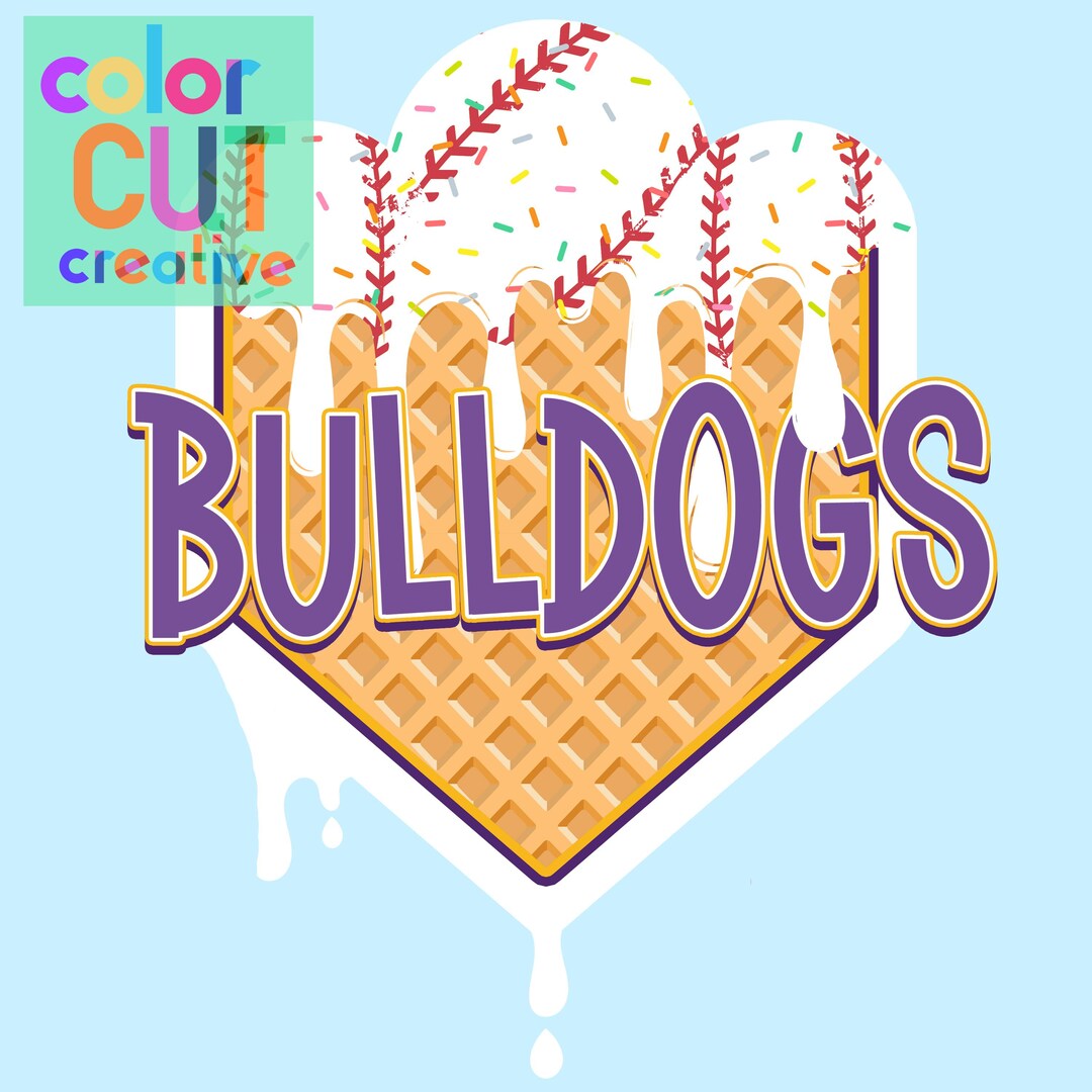 Bulldogs Baseball Waffle Cone Mascot Png | Digital Download | Purple ...