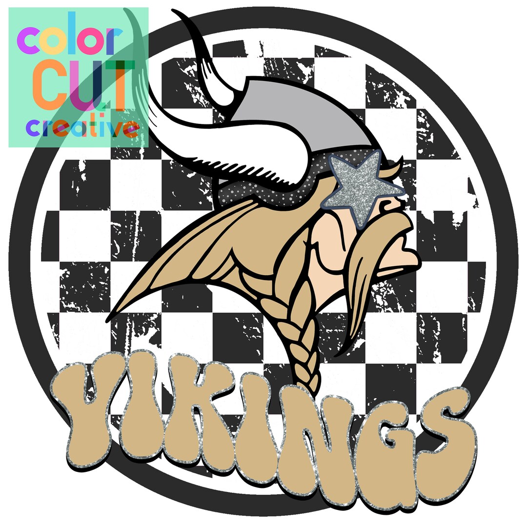 Vikings Preppy Mascot Png | Digital Download | Vegas Gold Silver Black ...