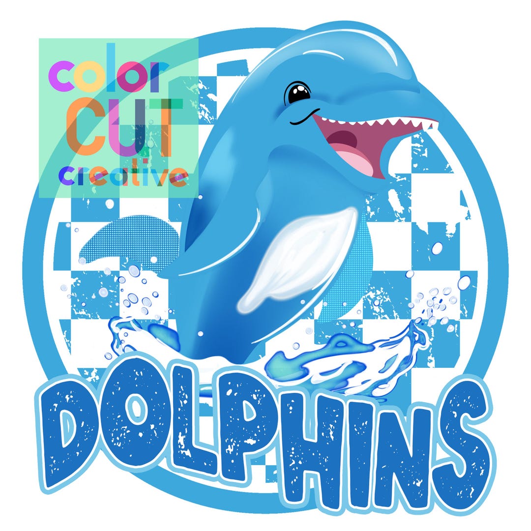 Dolphins Preppy Mascot Png | Digital Download | Blue White - Etsy