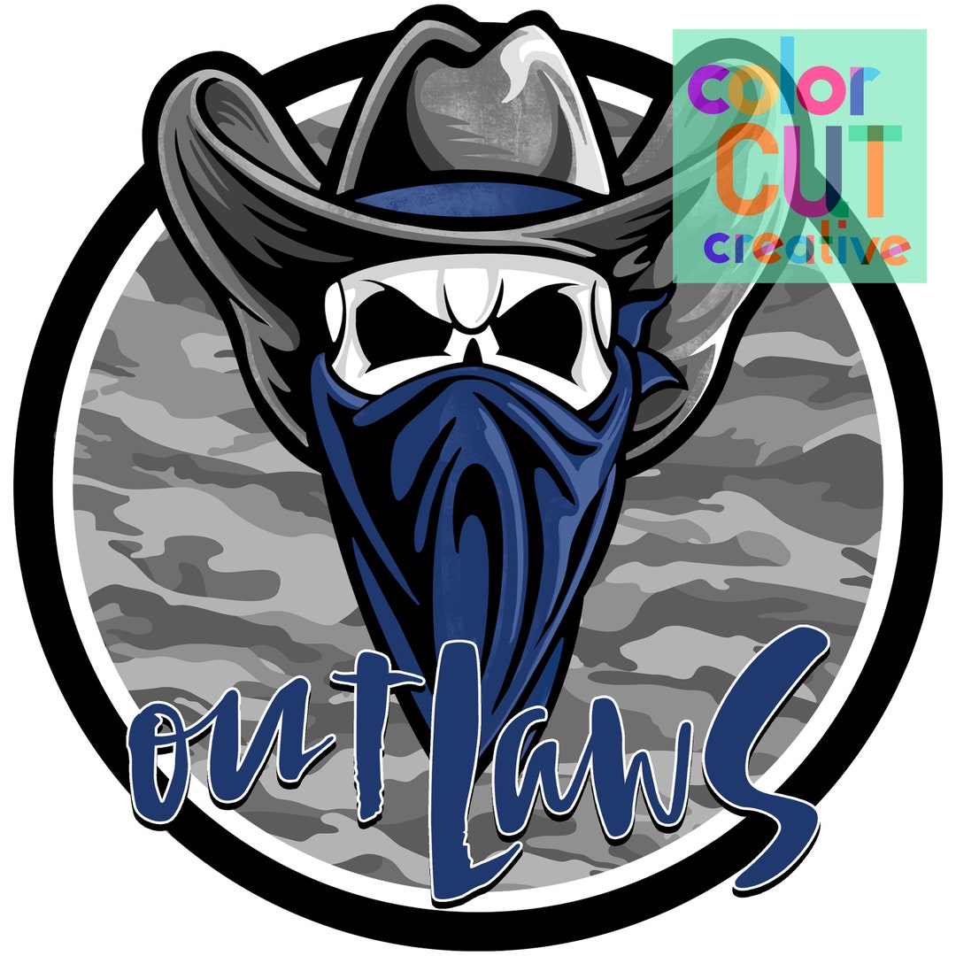 Outlaws Baseball Camo Mascot Png | Digital Download | Navy Grey Black ...
