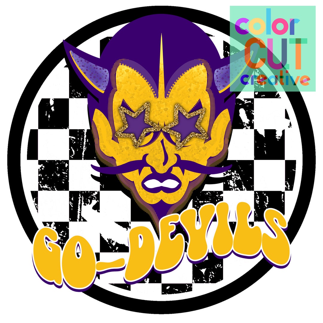 Go Devils Preppy Mascot Png Digital Download Purple Gold - Etsy