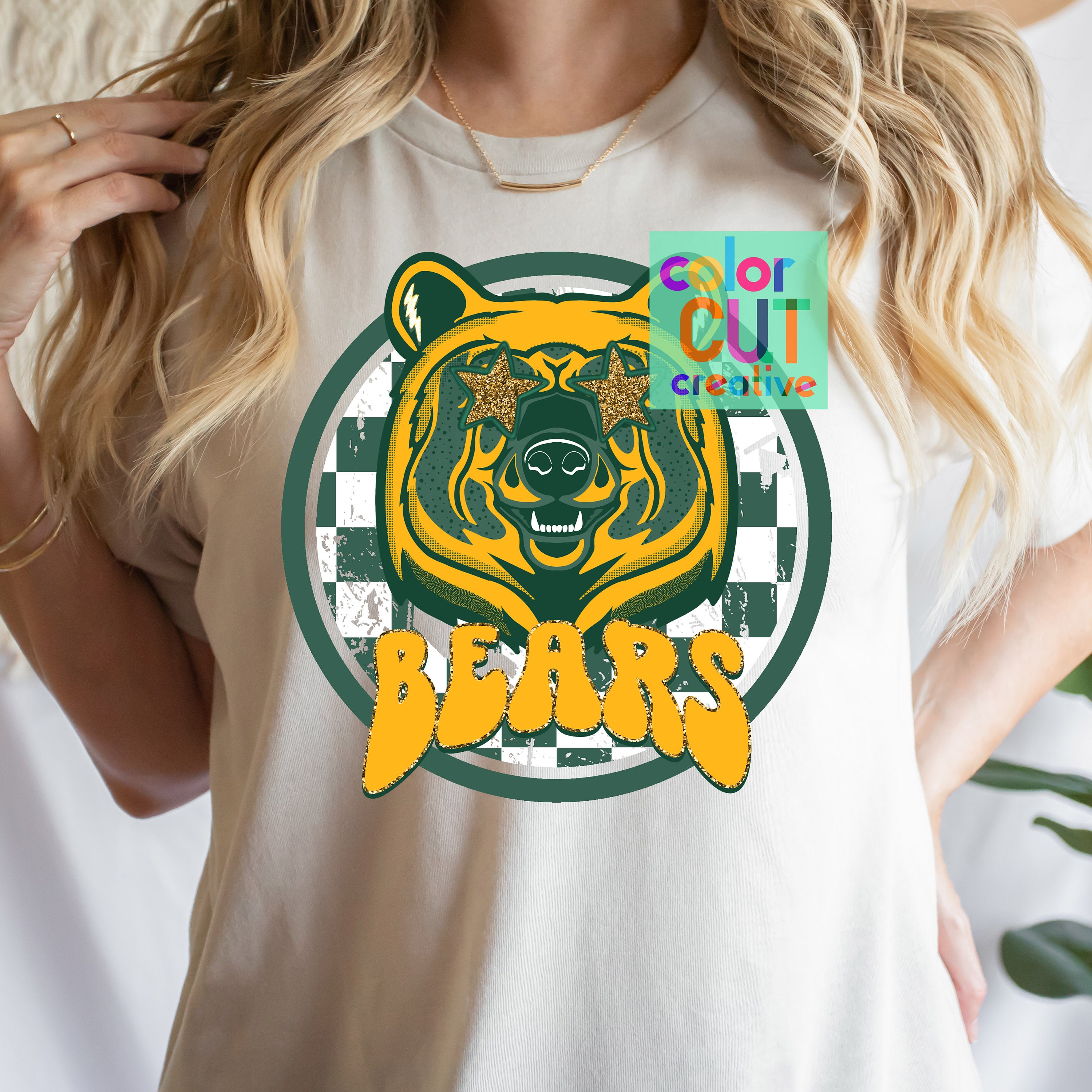 Bears Preppy Mascot Png | Digital Download | Dark Green Yellow Gold ...
