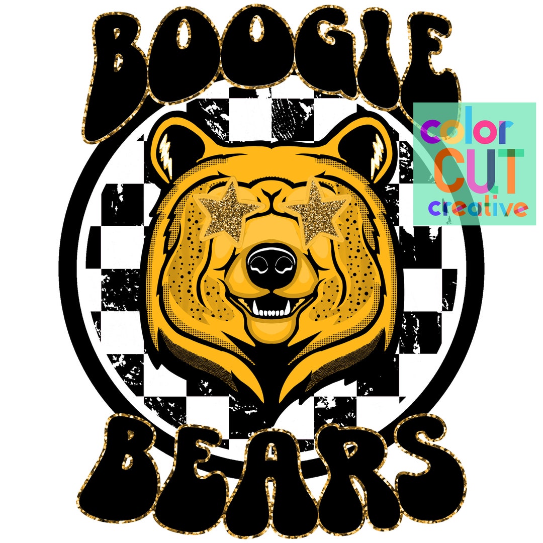 Boogie Bears Preppy Mascot Png Digital Design Gold Black - Etsy