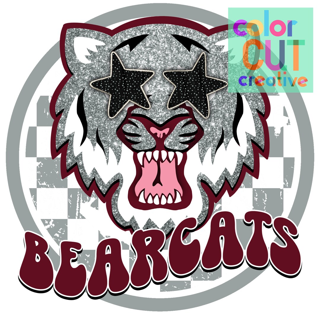 Bearcats Preppy Mascot Png | Digital Download | Maroon Silver White ...
