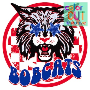Bobcats Preppy Mascot Png | Digital Download | Red White Blue - Etsy