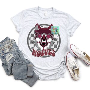Wolves Preppy Mascot Png | Digital Download | Maroon Grey Black Silver ...