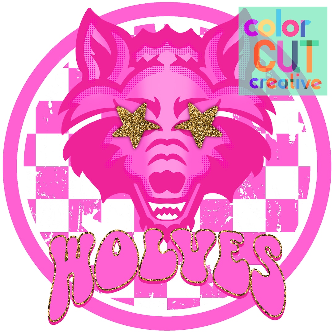 Wolves Preppy Mascot Png | Digital Download | Hot Pink Gold - Etsy